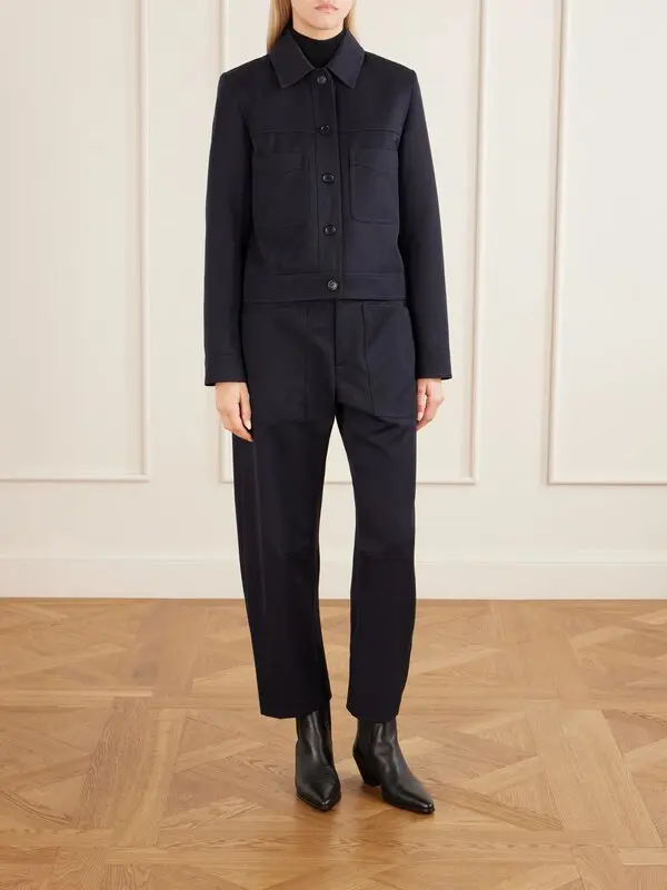 NILI LOTAN Shon" Wool-gabardine Straight-leg Pants - Blue