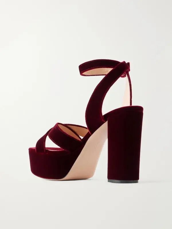 GIANVITO ROSSI Sabrina 70 Velvet Platform Sandals