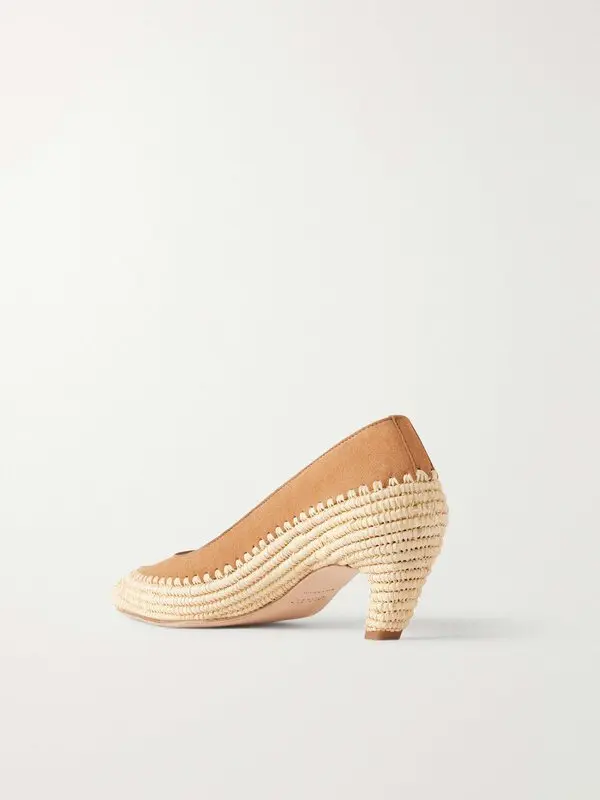 Gabriela Hearst Peggy 50 Crocheted Suede Pumps