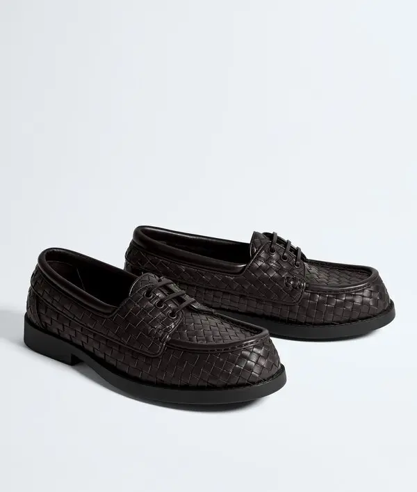 Bottega Veneta Woven Leather Boat Shoes