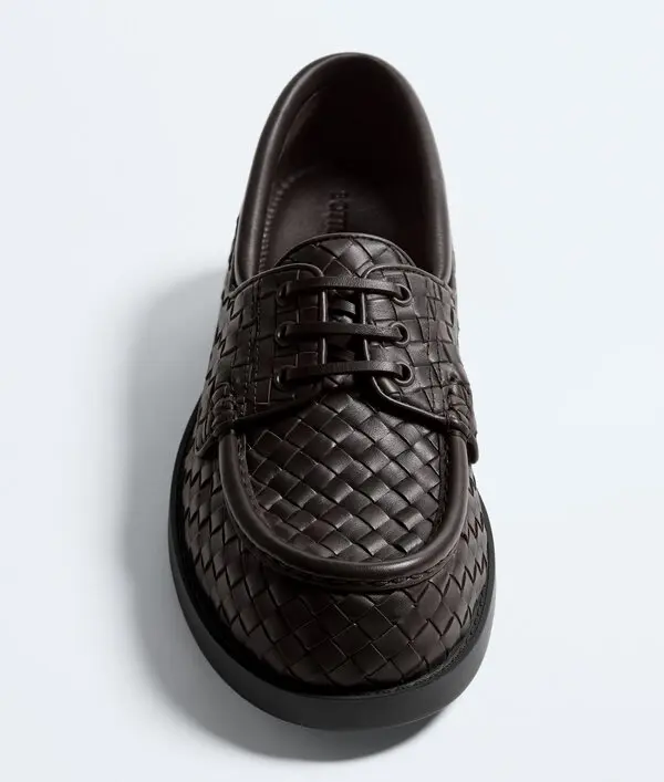 Bottega Veneta Woven Leather Boat Shoes