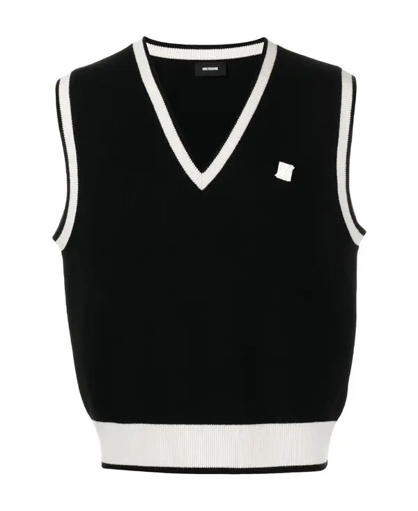 We11Done Logo-patch Wool-blend Vest