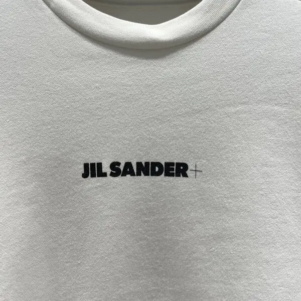JIL SANDER Logo Print Long Sleeve Top - White
