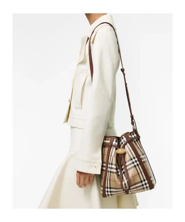 Burberry Checked Small Bucket Bag