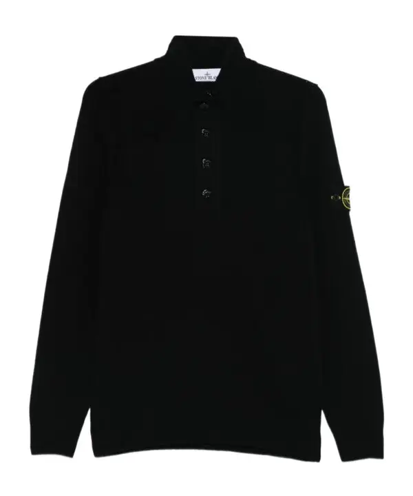 Stone Island High-neck Button Wool Sweater