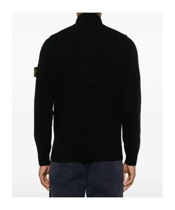 Stone Island High-neck Button Wool Sweater