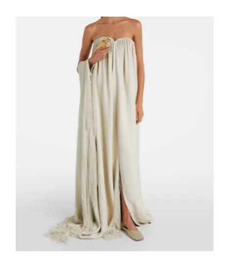 Calvin Klein Vicky Fringed Gathered Gown