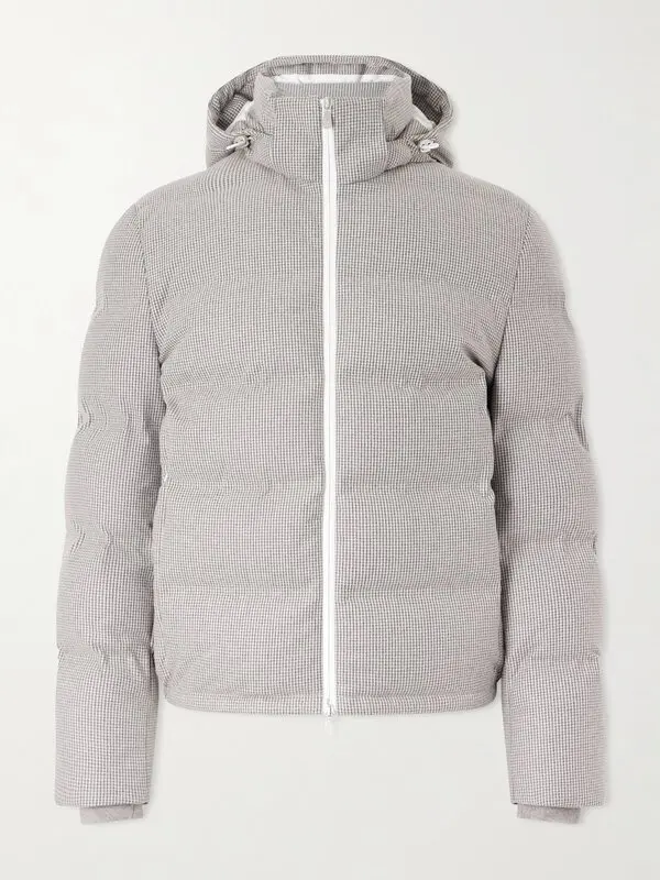 Brunello Cucinelli Quilted Herringbone Down Jacket - Gray