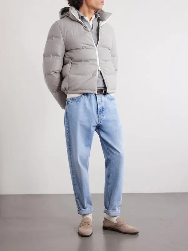 Brunello Cucinelli Quilted Herringbone Down Jacket