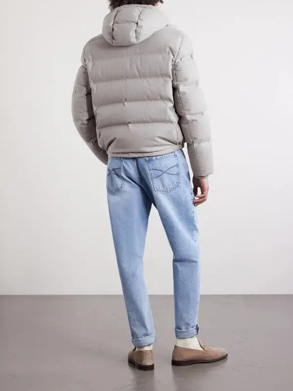 Brunello Cucinelli Quilted Herringbone Down Jacket