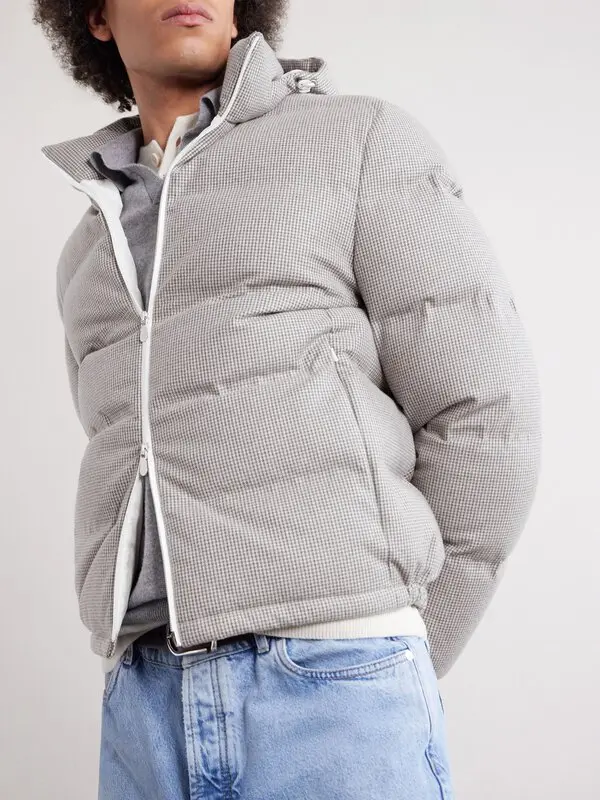 Brunello Cucinelli Quilted Herringbone Down Jacket