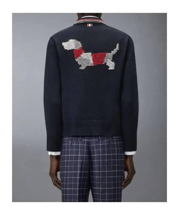 Thom Browne Hector Intarsia-knit Donegal Cardigan