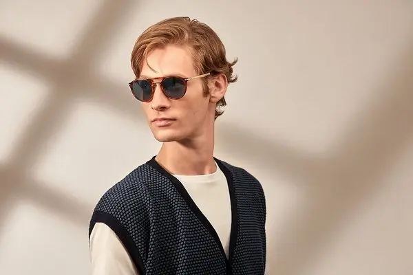 Persol Round Frame Double-bridge Sunglasses