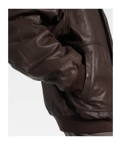 Calvin Klein Johnson Leather Bomber Jacket