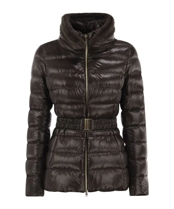 Herno High Neck Belted Puffer Jacket