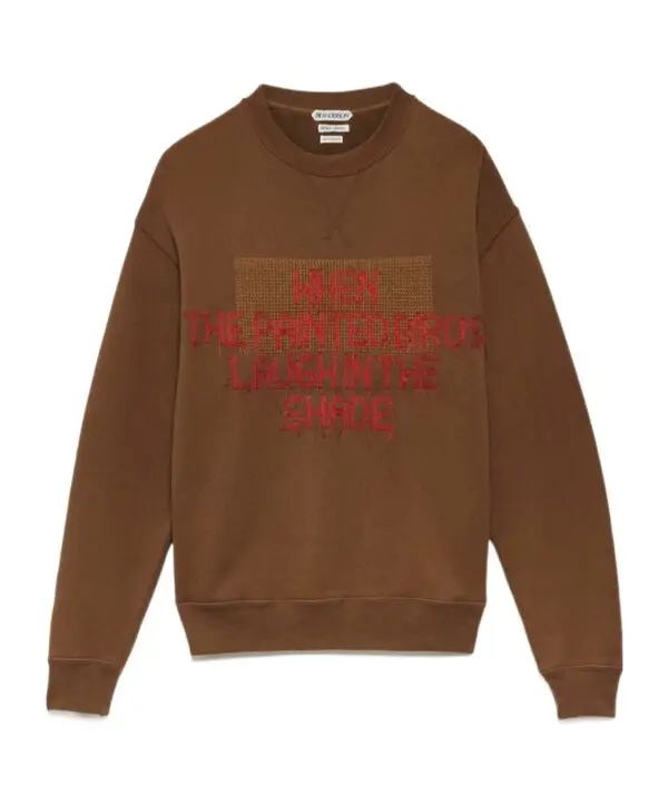 J.W.ANDERSON Jw Anderson Text Panel Embroidered Sweatshirt - Walnut