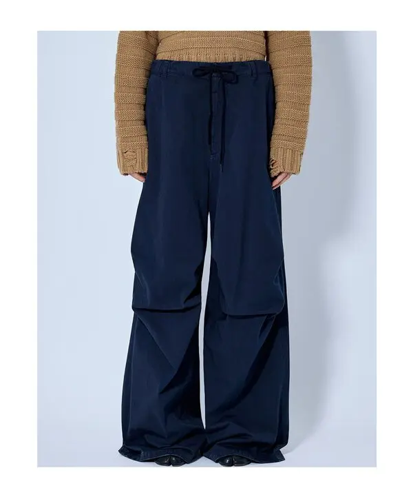 MAISON MARGIELA Wide-leg Trousers With Drawstring Waist - Black
