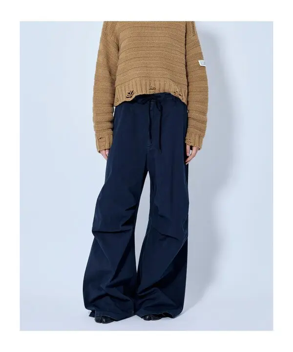 MAISON MARGIELA Wide-leg Trousers With Drawstring Waist - Black