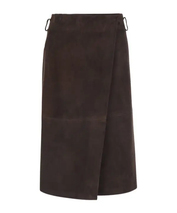 SEMICOUTURE Rosanne' Single-slit Skirt - Brown