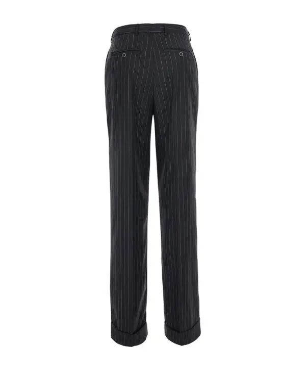 SEMICOUTURE Lola Pinstriped Wool Blend Pants