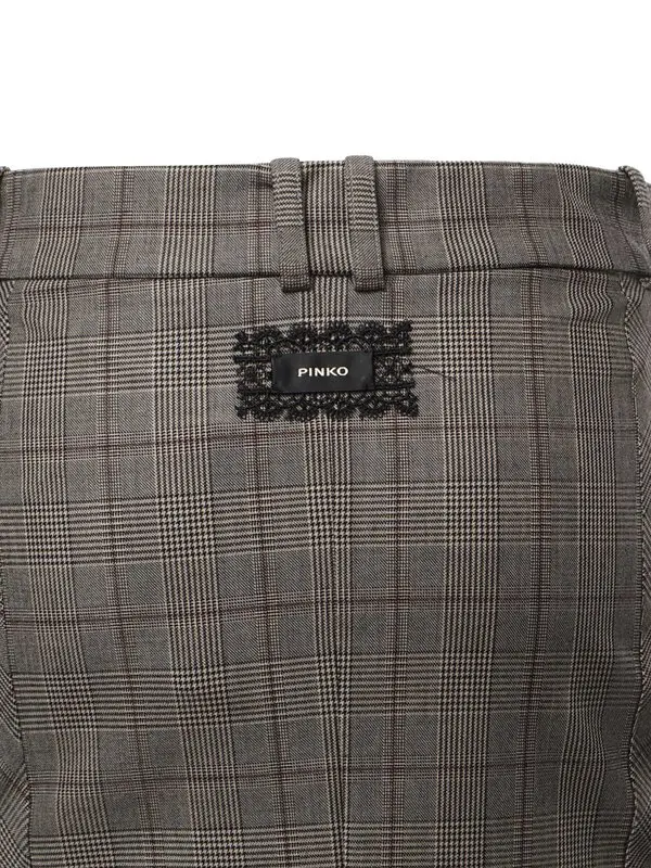 Pinko Plaid Maxi Skirt With Front Slit - No