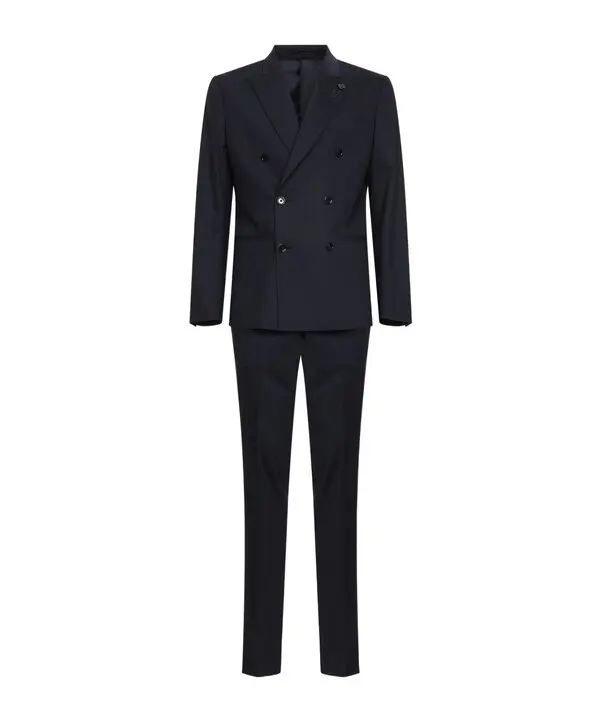 LARDINI Double-breasted Blazer And Trousers Set