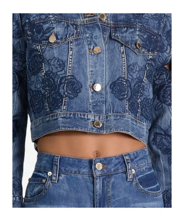 ALICEOLIVIA Alice+olivia Chloe Laser-cut Denim Jacket