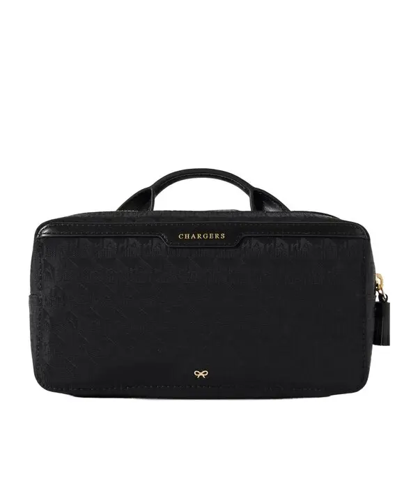 ANYA HINDMARCH Leather-trimmed Jacquard Case