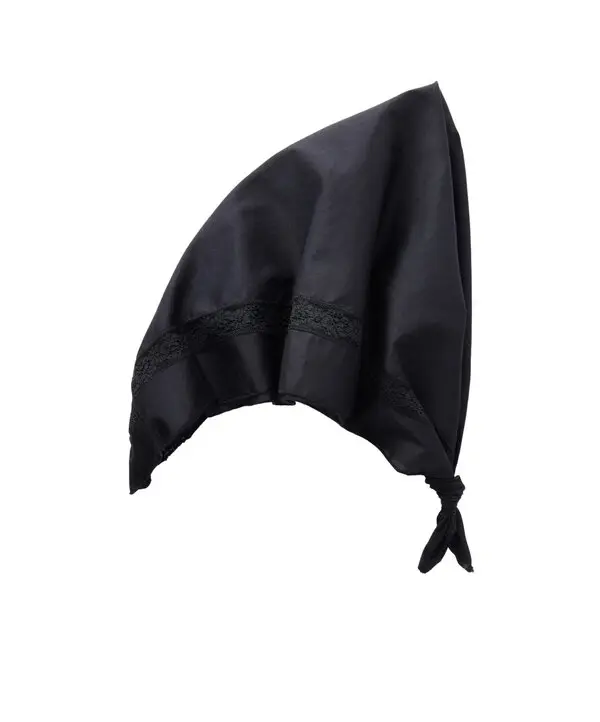 Staud Lace-trimmed Cotton Headscarf - Black