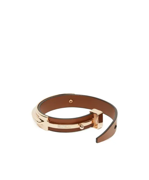 Max Mara Leather And Metal Bracelet - Brown