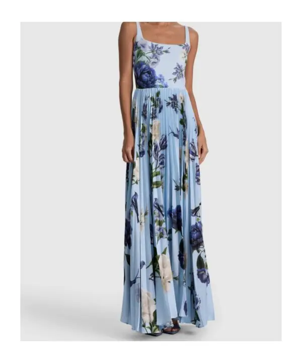 ALICEOLIVIA Carolyn Pleated Maxi Dress