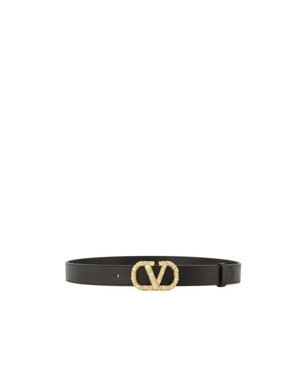 Valentino Garavani Logo Belt - Black