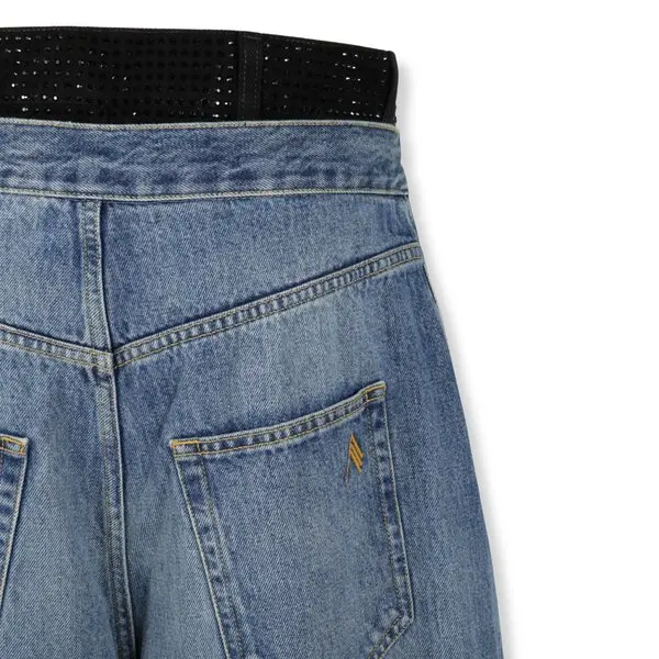 Attico High-rise Embellished Wide-leg Jeans