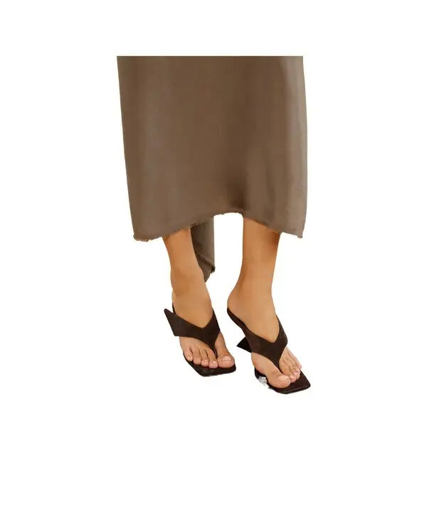 Attico Suede Wedge Thong Sandals