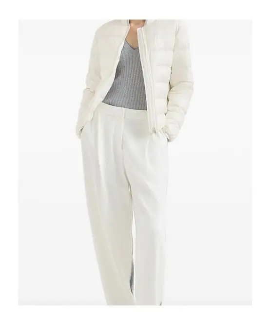 Brunello Cucinelli V-neck Ribbed Cotton Sweater With Logo Detail