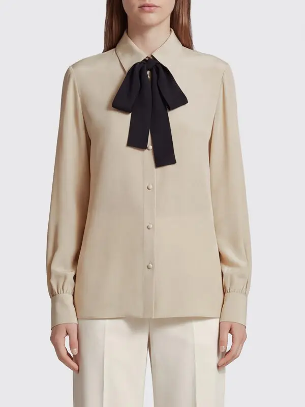 Valentino Garavani Tie Neck Shirt - Nude