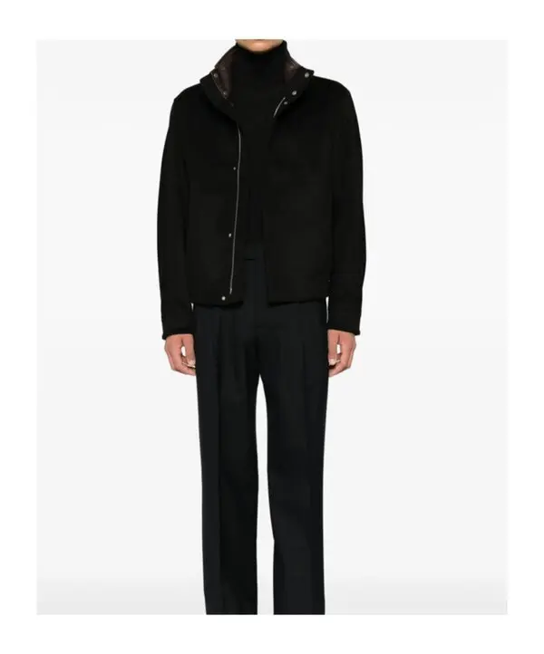 LARDINI High Neck Zip-up Jacket
