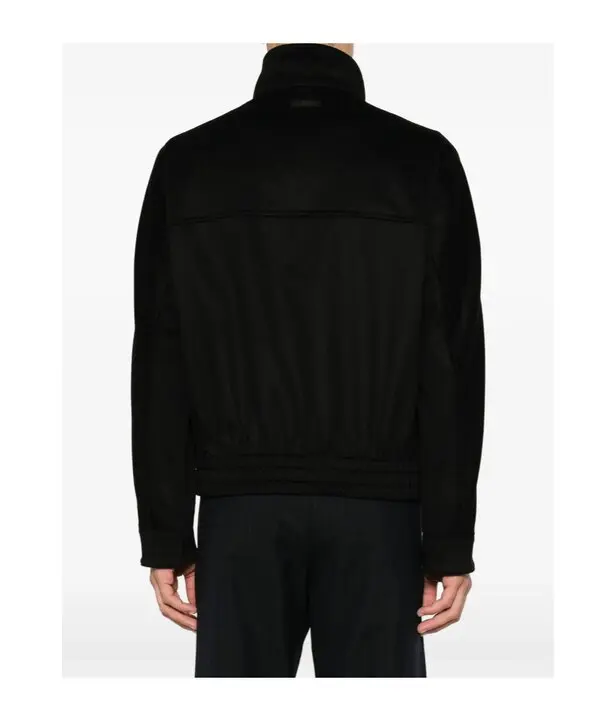 LARDINI High Neck Zip-up Jacket