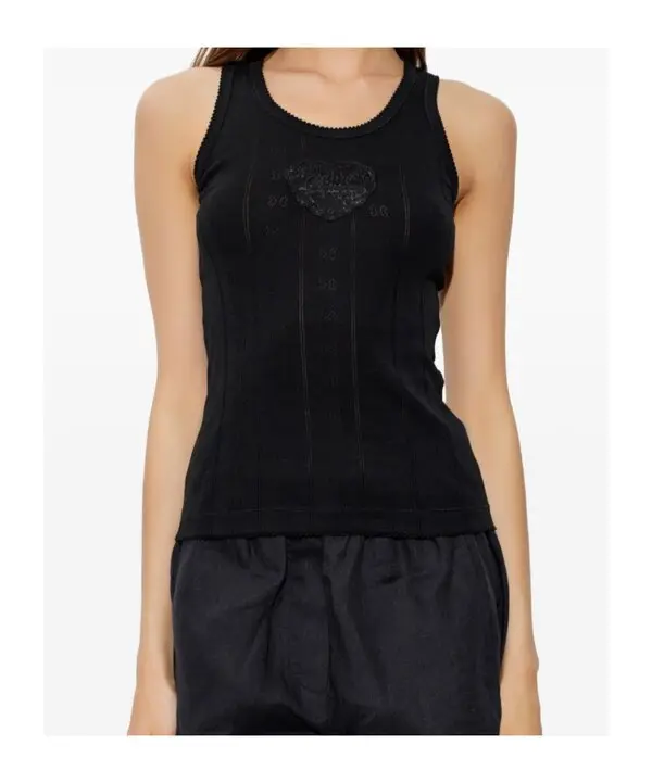 GANNI Round Neck Sleeveless Vest