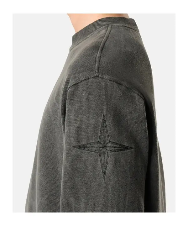 Stone Island Oversized-fit Crewneck Sweatshirt With Contrast Fabric Panels
