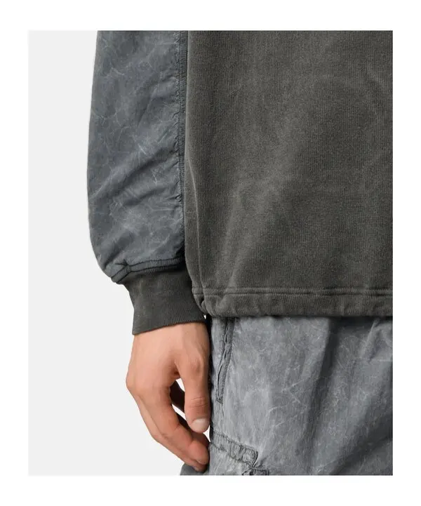 Stone Island Oversized-fit Crewneck Sweatshirt With Contrast Fabric Panels