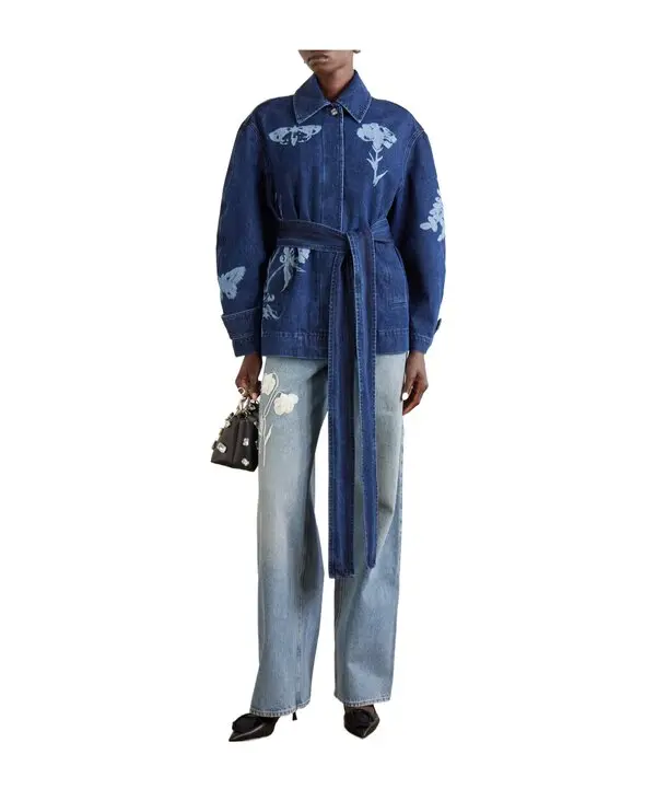 Erdem Mid-rise Straight-leg Floral-embroidered Jeans