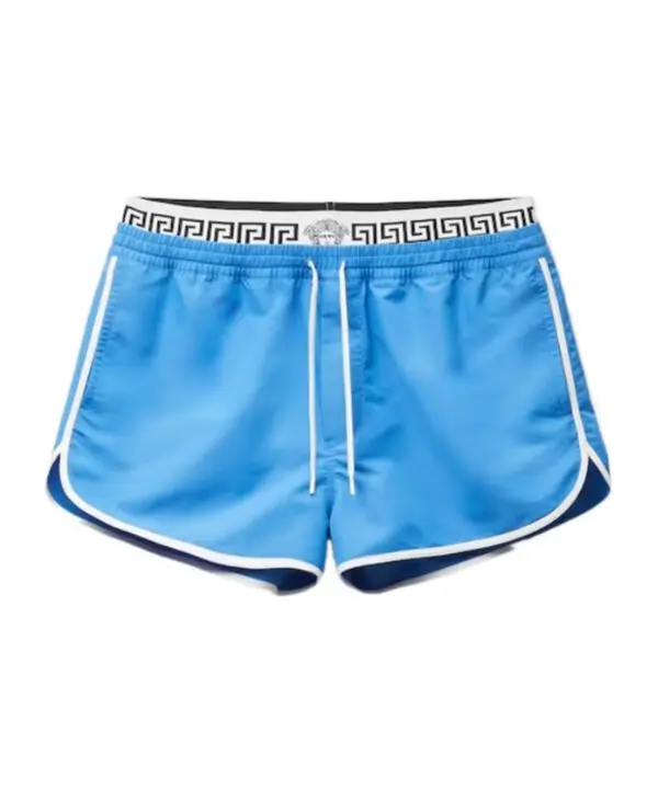 Versace Double Waistband Swim Shorts - Light Blue