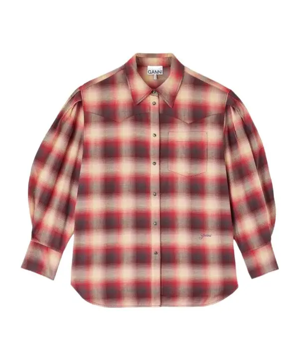 GANNI Collared Long-sleeved Shirt