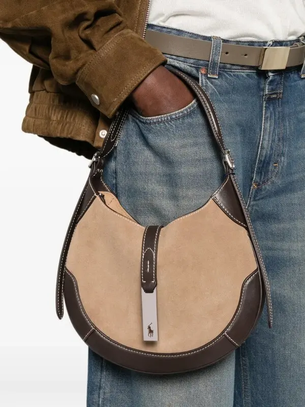 Ralph Lauren Polo Id Panelled Suede Shoulder Bag