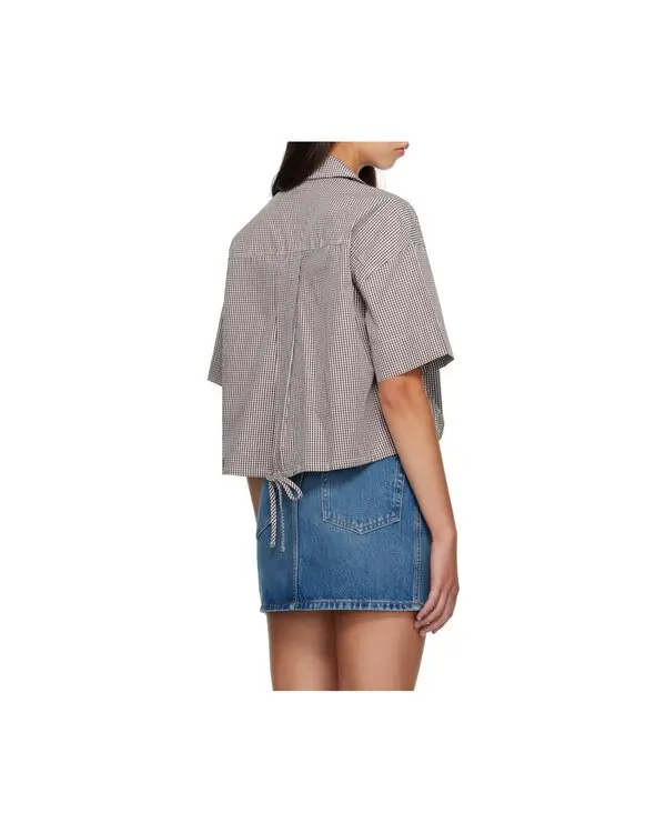 GANNI Collared Short-sleeved Shirt - Gray