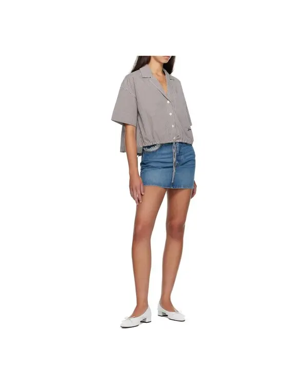 GANNI Collared Short-sleeved Shirt - Gray
