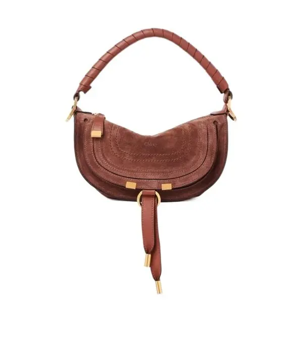 Chloé Mini Marcie Shoulder Bag In Suede Leather