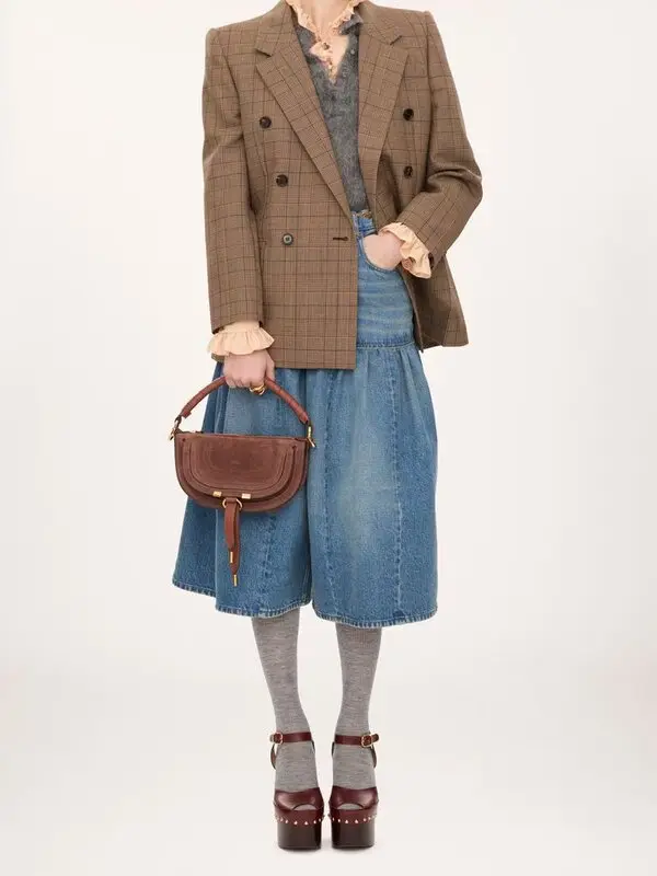 Chloé Mini Marcie Shoulder Bag In Suede Leather