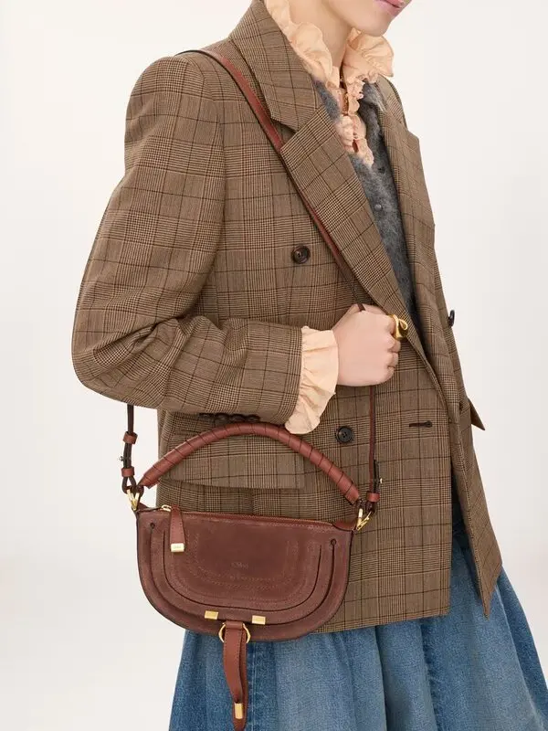 Chloé Mini Marcie Shoulder Bag In Suede Leather